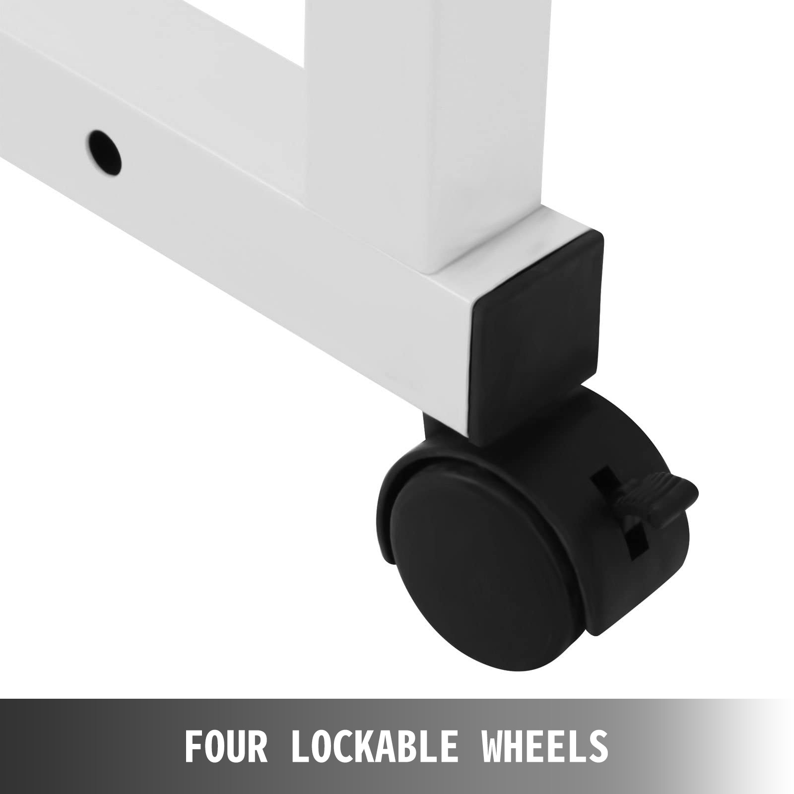 VEVOR 55 Inch Overbed Table with Wheels 1.4M Rolling Bed Table Mobile ...