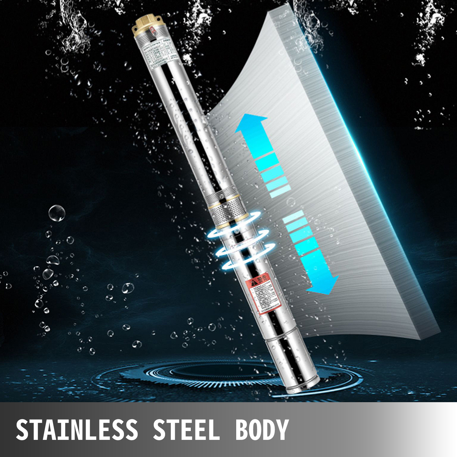 VEVOR 1.5HP Submersible Bore Water Pump 220V 4“ Deep Well Pump 40m ...