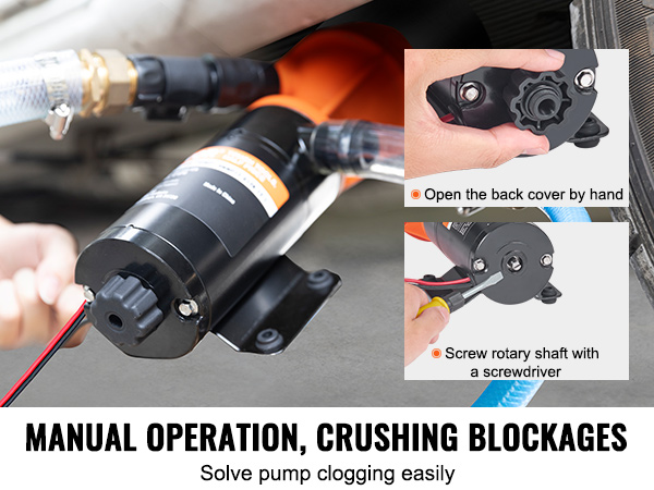 VEVOR RV Portable Macerator Pump, 12V, 12GMP Quick Release RV Waste ...