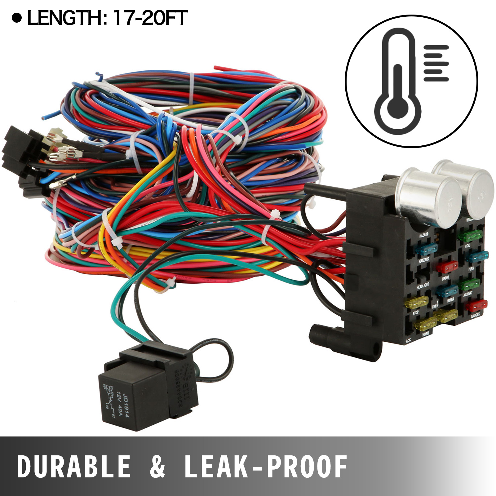 New Durable Wiring 12 Circuit Hot Rod Wiring Harness | VEVOR US