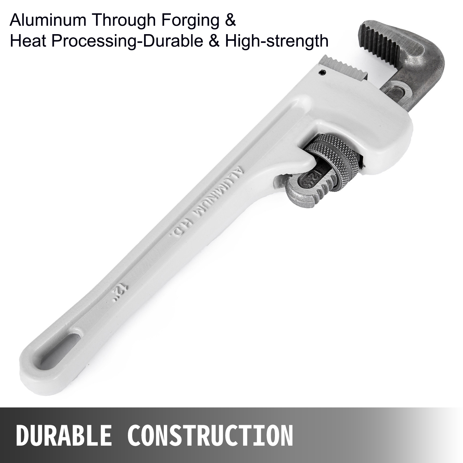 VEVOR 12Inch Aluminum Straight Pipe Wrench Ideal for 1/2to 1-1/2inch ...