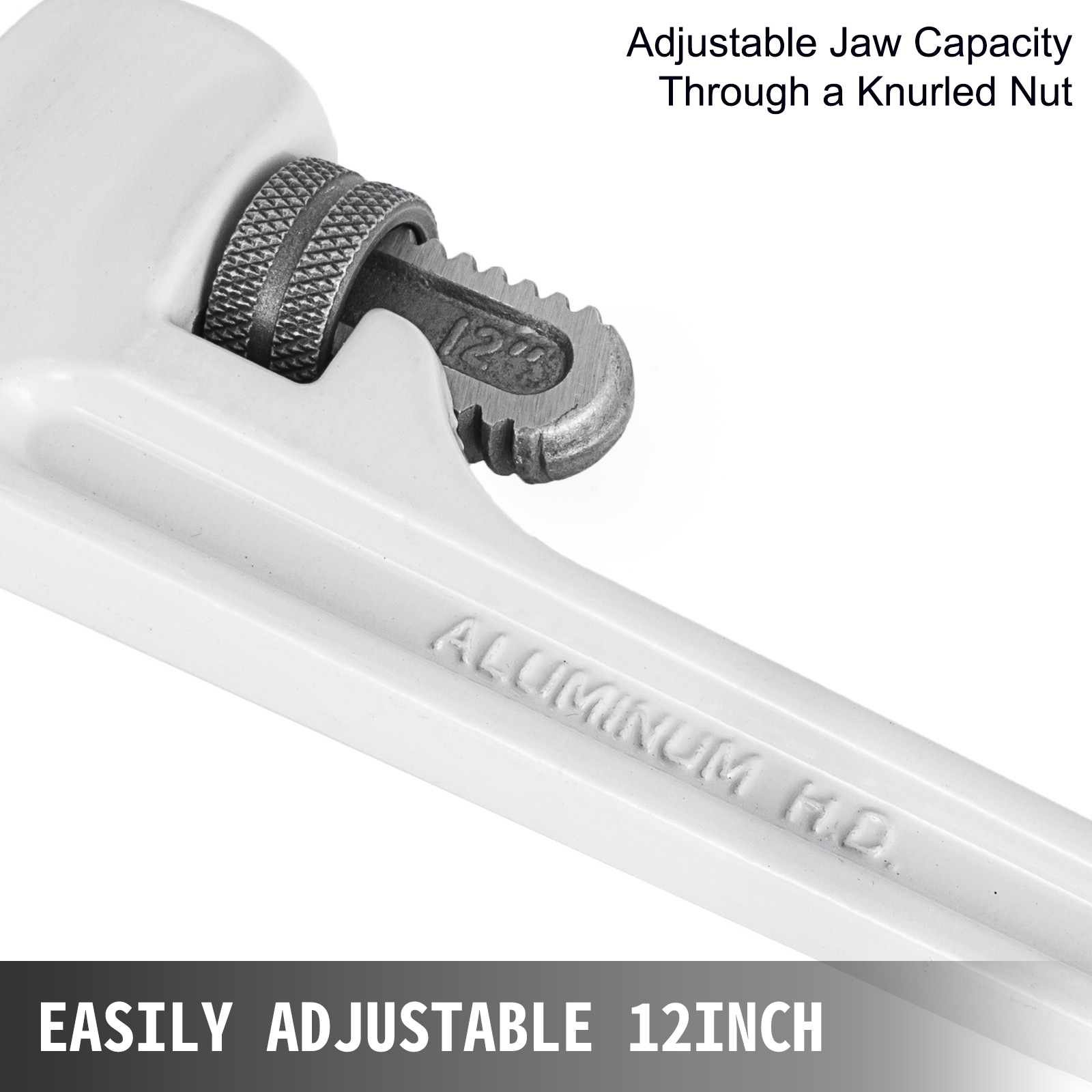 VEVOR 12Inch Aluminum Straight Pipe Wrench Ideal for 1/2to 1-1/2inch ...