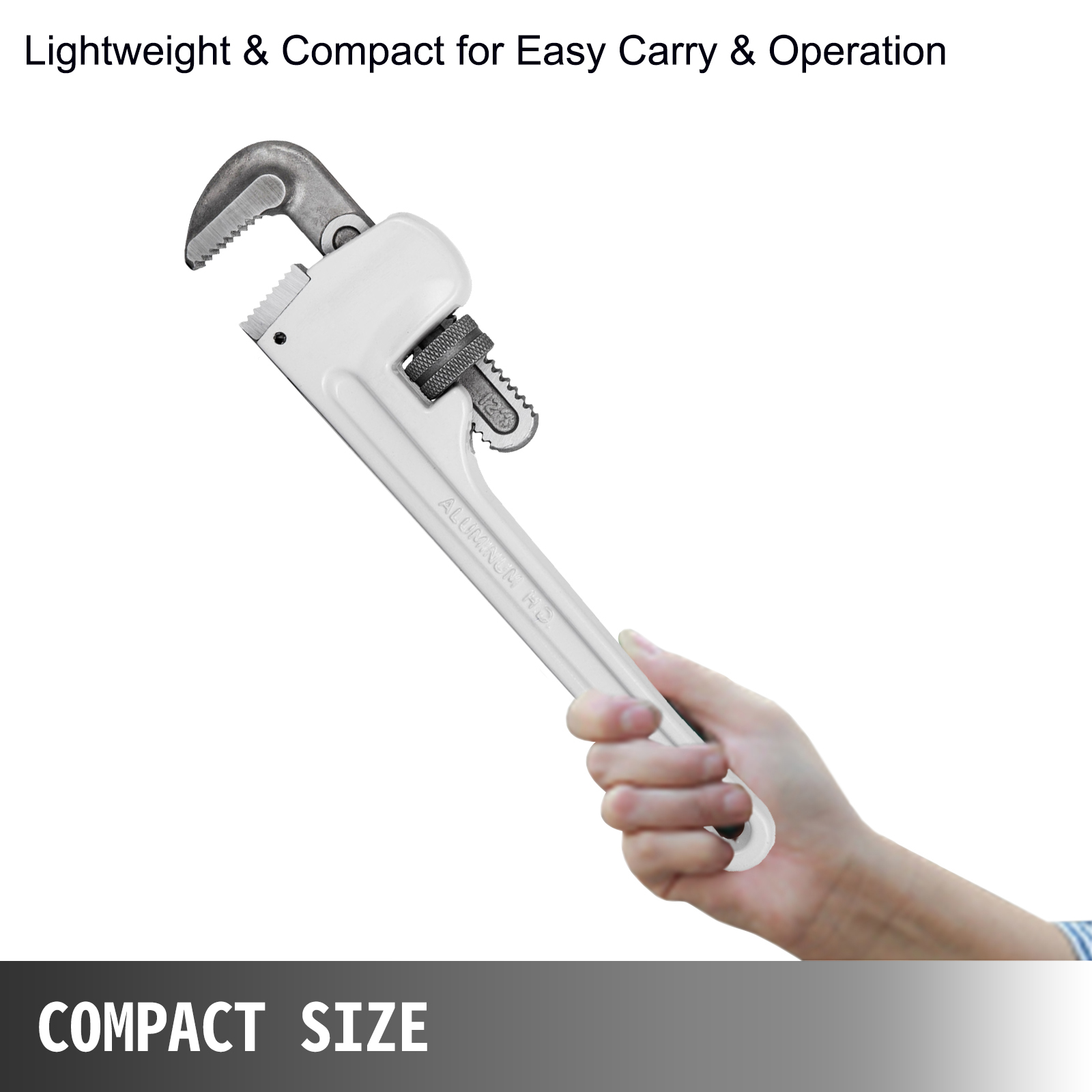 VEVOR 12Inch Aluminum Straight Pipe Wrench Ideal for 1/2to 1-1/2inch ...