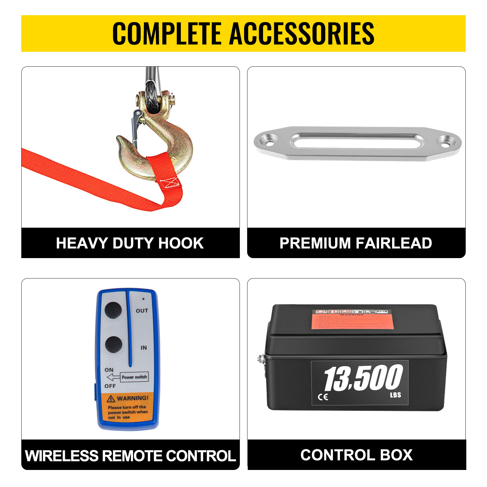 VEVOR VEVOR 13500 LBS Electric Truck Winch12v Electric Winch ATV ...