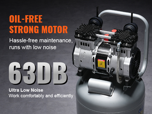 VEVOR 13 Gallon Air Compressor 2HP 4 SCFM@90PSI Oil Free Air Compressor ...