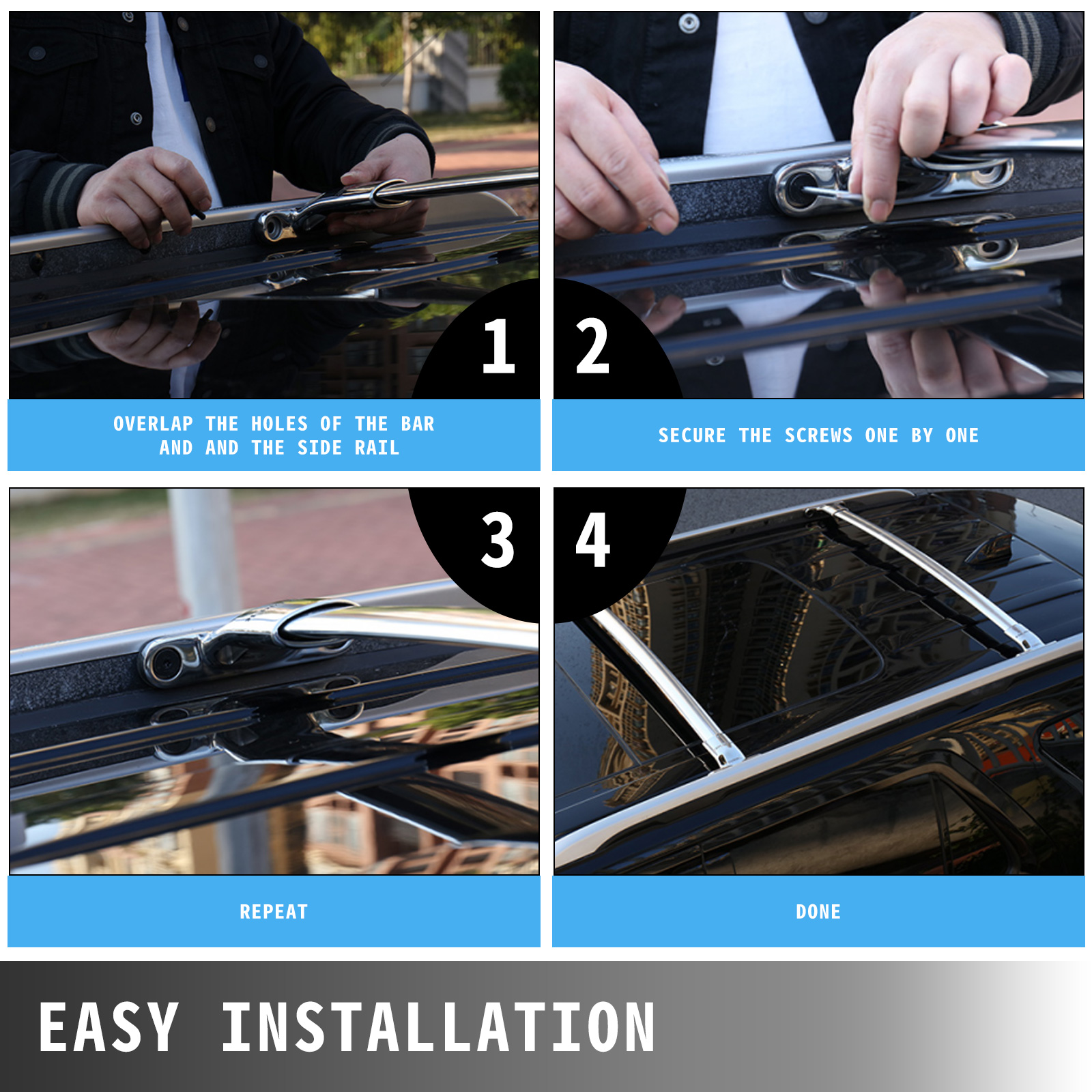 New For 2016 2017 2018-19 Ford Explorer Roof Rack Top Rails Cross Bars ...