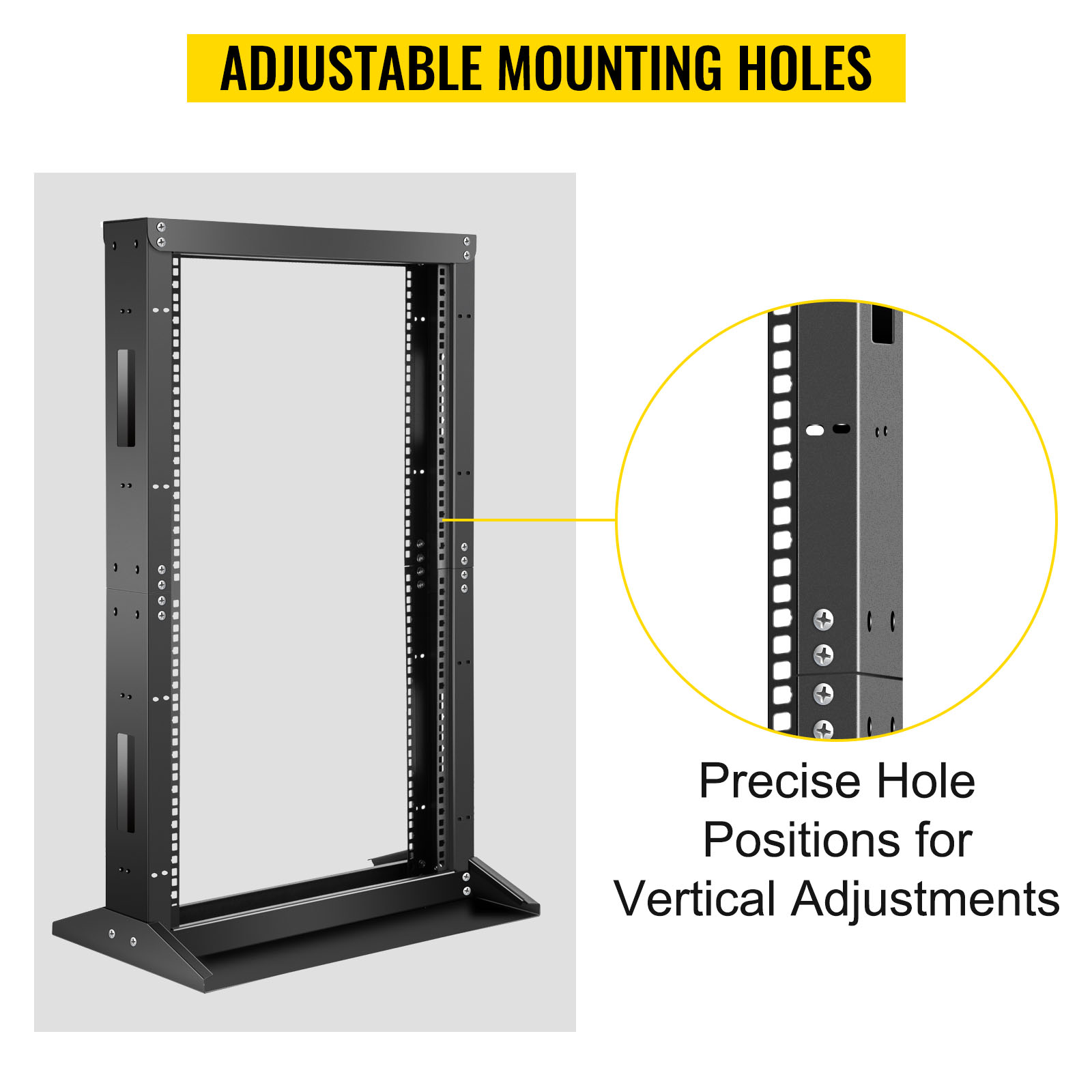 Vevor Open Frame Server Rack Network Server Rack 18u 2 Post 19" Steel ...