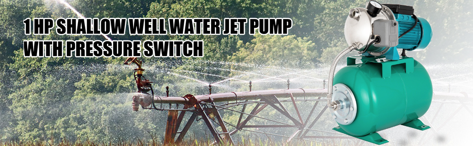1 Hp Shallow Well Jet Pump W/ Pressure Switch 12.3 Gpm Booster Water ...
