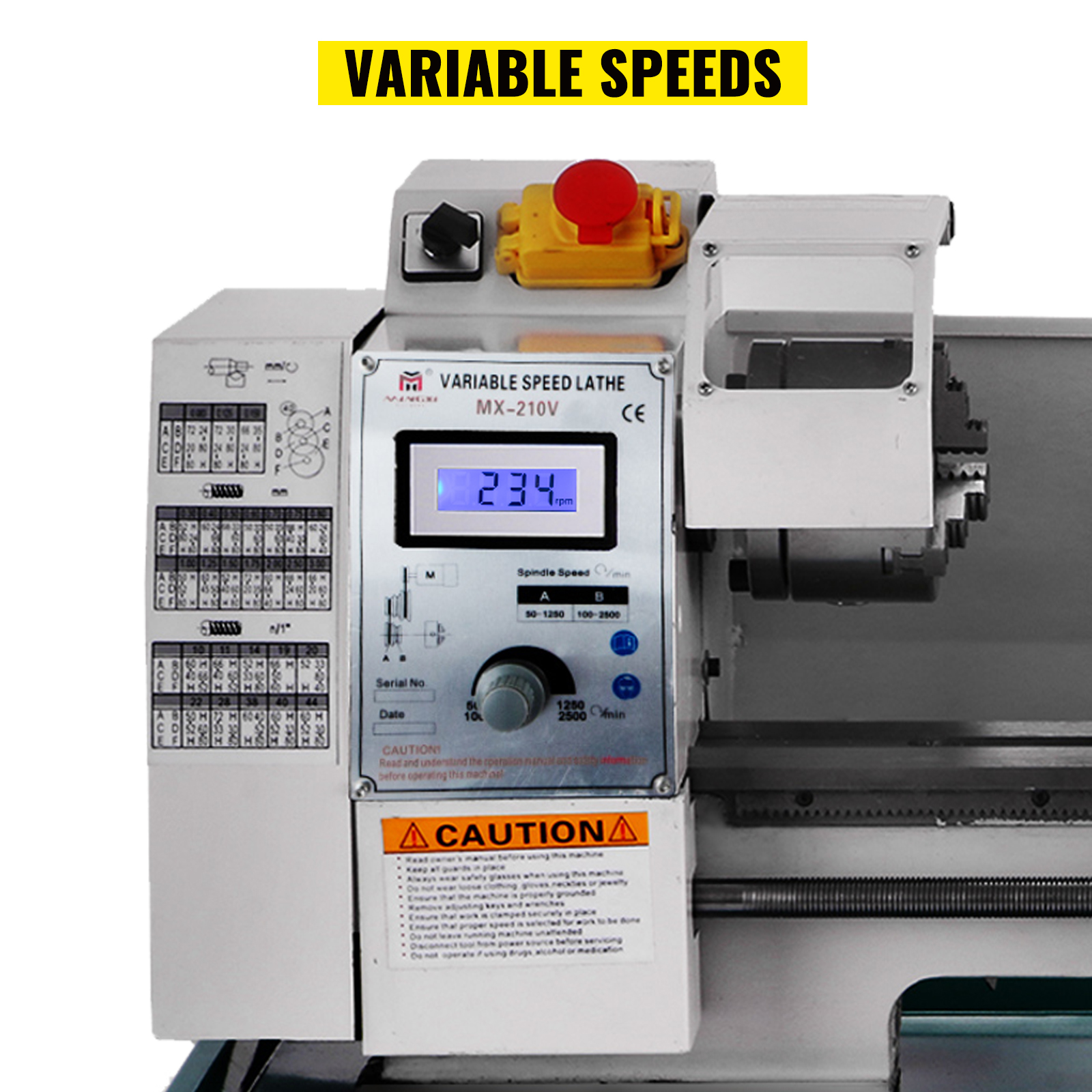 VEVOR Metal Lathe 8x16", Maintenance Free Brushless Motor Precision ...