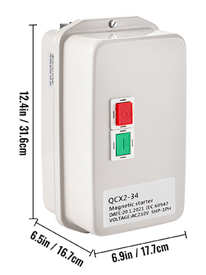 VEVOR Magnetic Starter Single Phase, 5 hp Motor Starter, 34 amp Starter ...