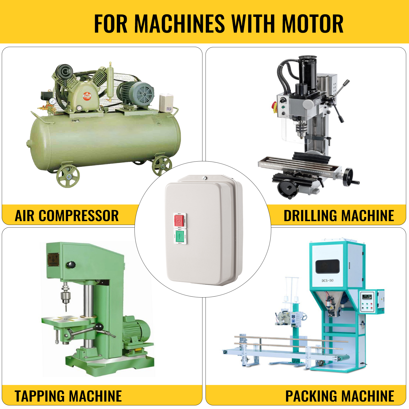 VEVOR Magnetic Starter Single Phase, 5 hp Motor Starter, 34 amp Starter ...