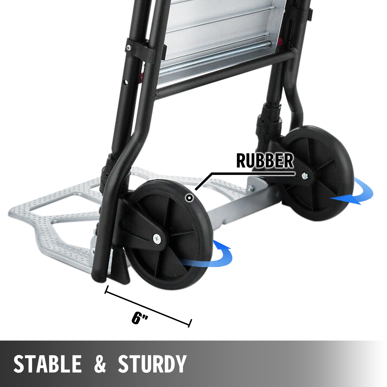 VEVOR Step Ladder 2-in-1 Convertible Aluminum Folding Step Ladder ...