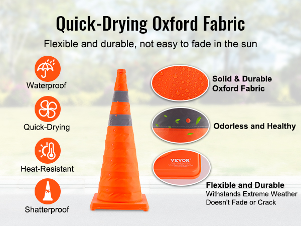 VEVOR Safety Cones, 4 Pack 28 inch Collapsible Traffic Cones ...