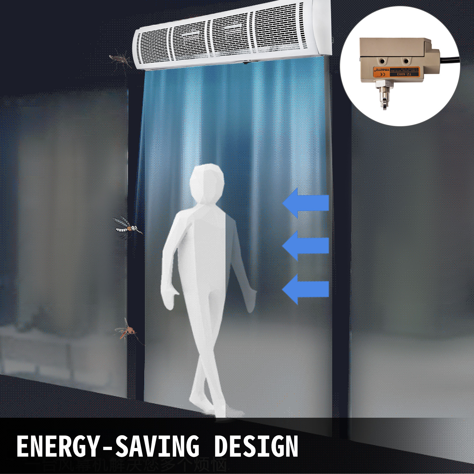 Commercial Air Curtain Door Air Curtain 2-speed 60 Inch Large Air Flow ...