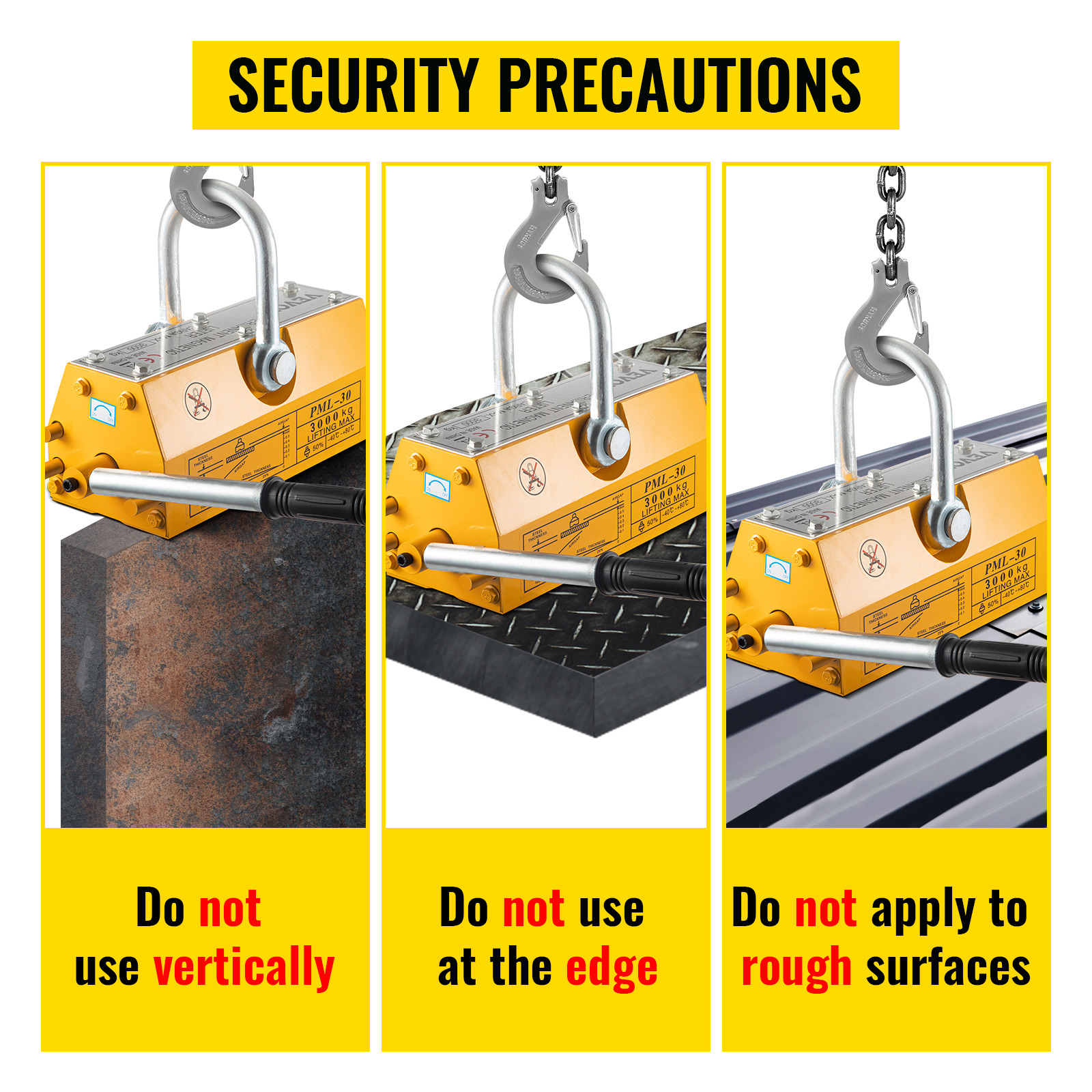 6613lbs Steel Lifting Magnet Heavy Duty 3000kg Steel Magnet Lifting ...