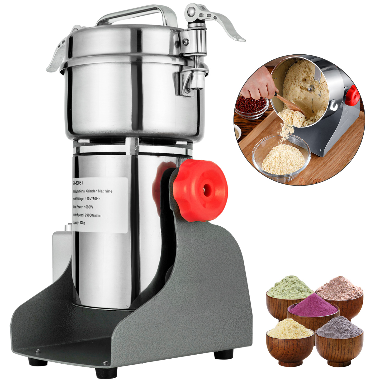 VEVOR Electric Grain Grinder 350g Grain Grinder Machine High Speed ...