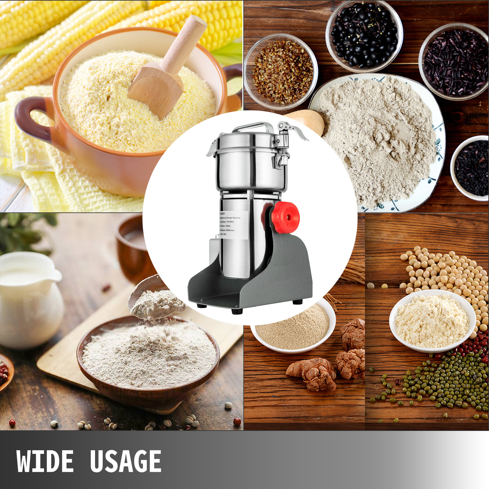 VEVOR Electric Grain Grinder 350g Grain Grinder Machine High Speed ...
