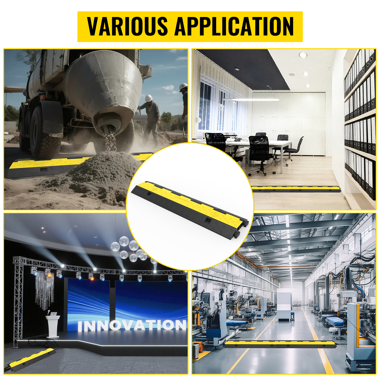 Mophorn Rubber Cable Protectors, 3 Pack, Dual Channel, 11000lbs per ...