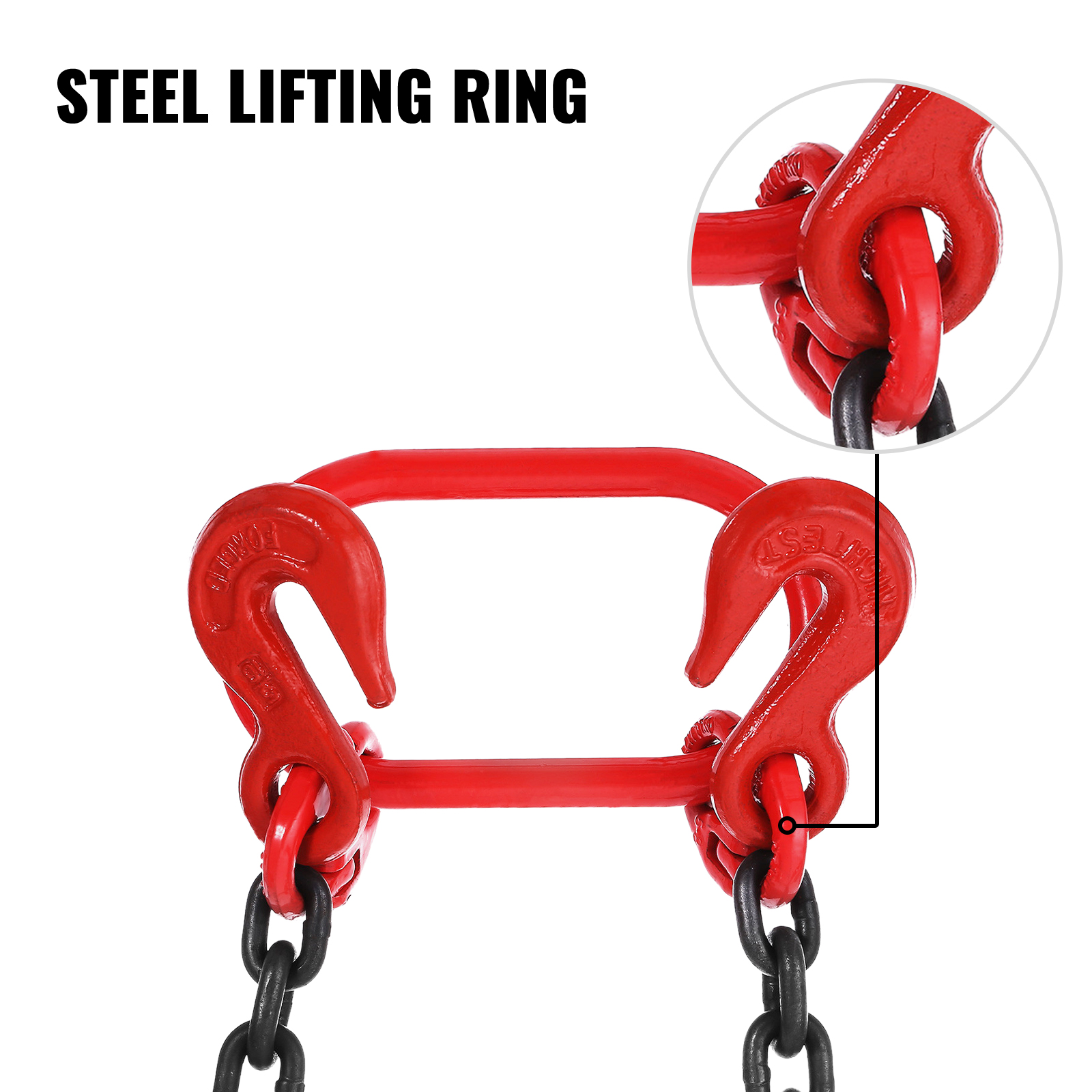 VEVOR 2 Legs 3M Lifting Chain Sling WLL 3500kg 6mm Thickness Pull ...