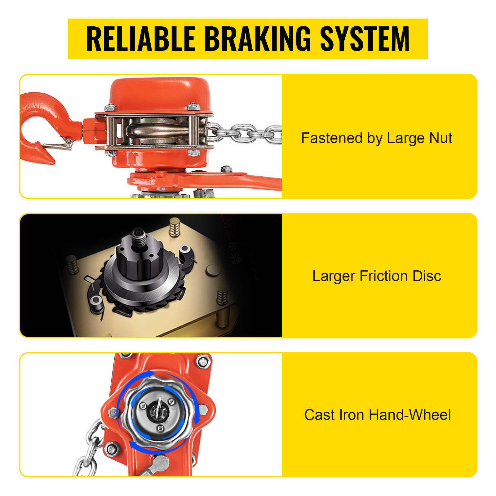 VEVOR Manual Lever Block Chain Hoist 6600 lbs, Chain Come Along 10 feet ...