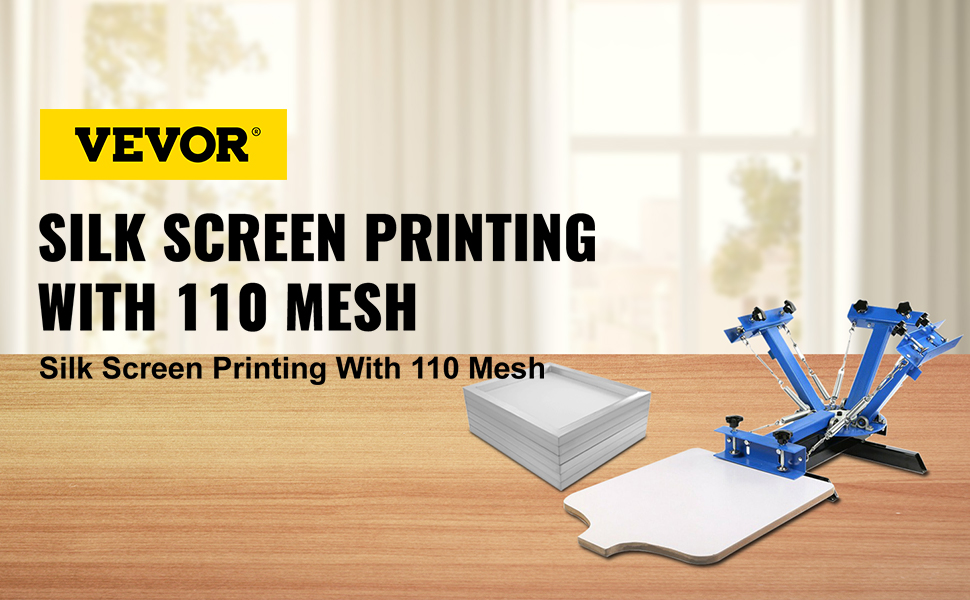 4 Color Screen Printing Machine + 6pcs Frame 12"x16" Aluminum Silk 110 ...