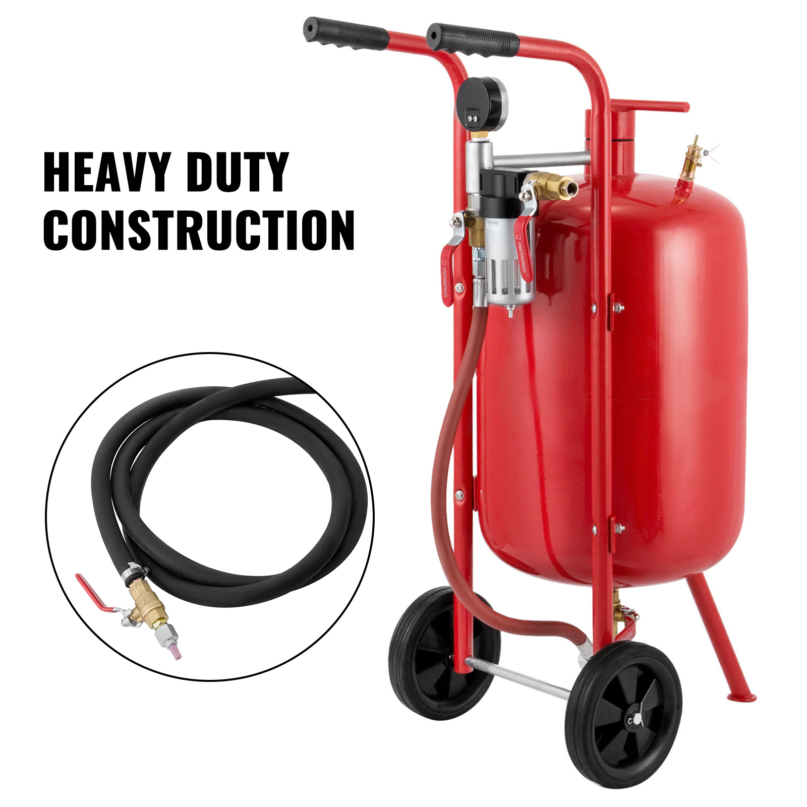 VEVOR 10Gal/40L Sandblaster Equipped w/Nozzle Shut-Off Valve Pressure ...