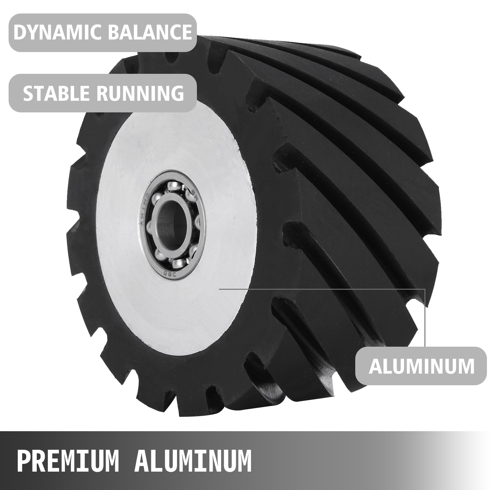 Belt Grinder Rubber Wheel For 2" X 82" Grinder , 4" Serrated Contact ...