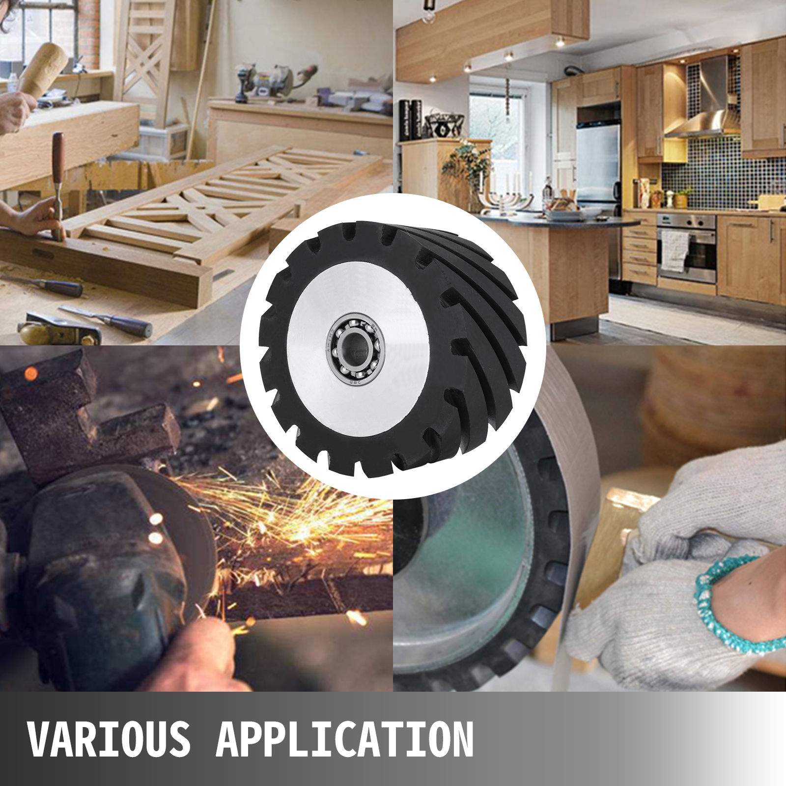 Belt Grinder Rubber Wheel For 2" X 82" Grinder , 4" Serrated Contact ...