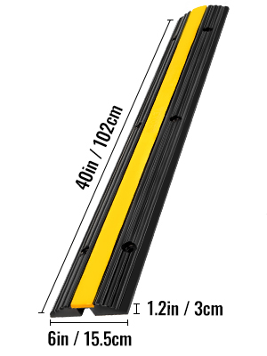 Mophorn 4 Pack 1-Channel Rubber Cable Protector Ramps Heavy Duty ...