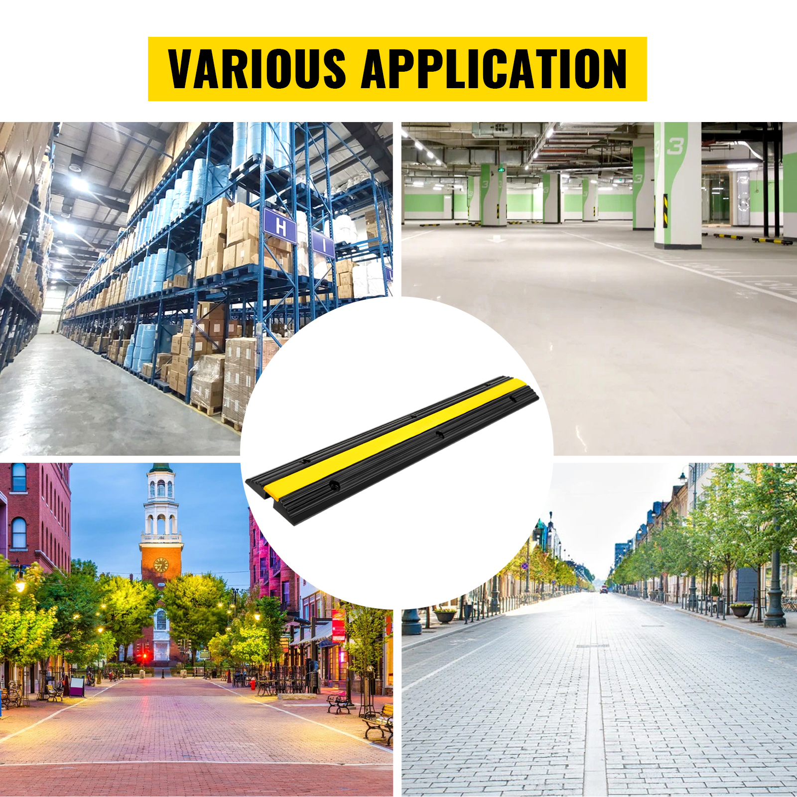 Mophorn 4 Pack 1-Channel Rubber Cable Protector Ramps Heavy Duty ...