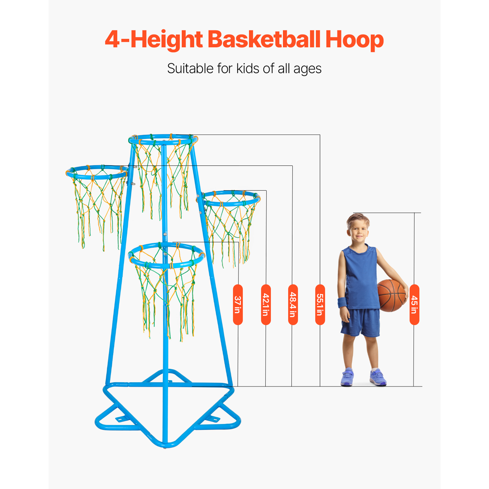 Mophorn Kids Basketball Hoop, 4-Hoop Children Basketball Hoops ...