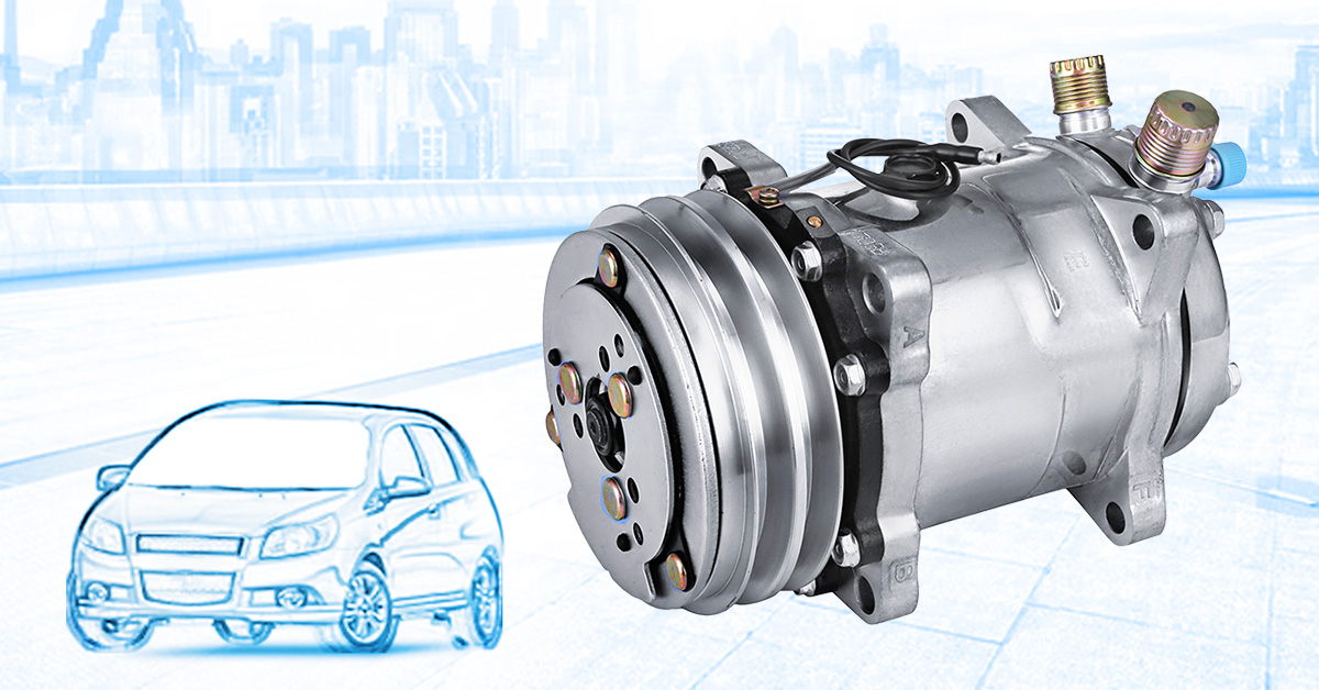 Vevor AIR CONDITION COMPRESSORS SANDEN 508 STYLE NATURAL FINISH V BELT ...