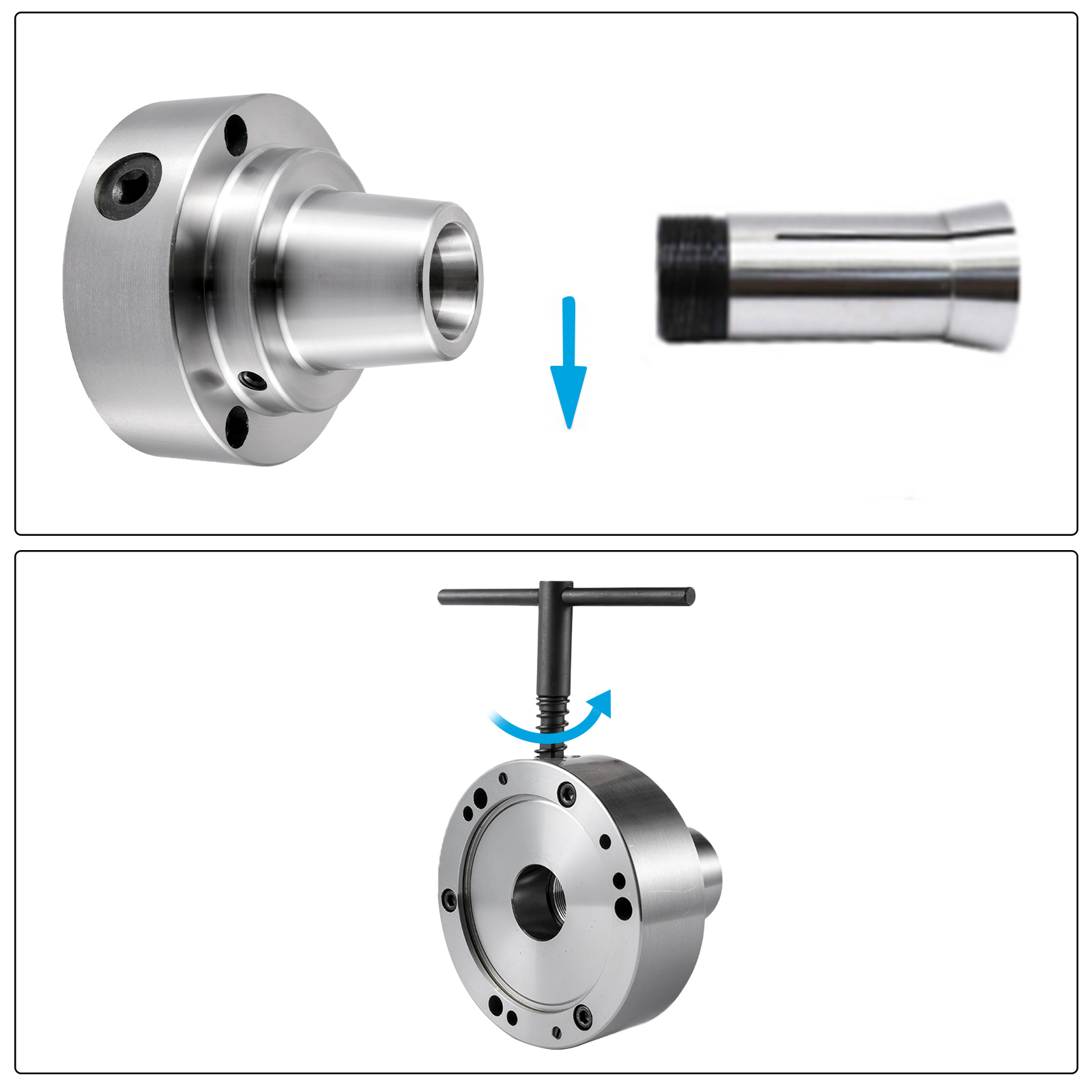 VEVOR Router Collet Set 5C with Semi-Finished Collet Adapter 1-1/2 ...