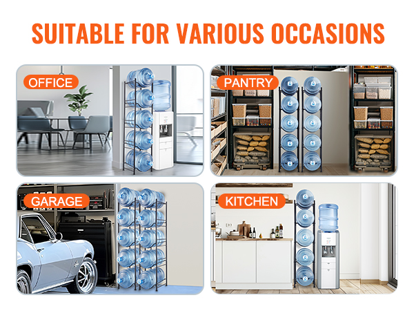 VEVOR 5 Tiers Water Jug Holder Single Row Water Bottle Rack for 5 ...