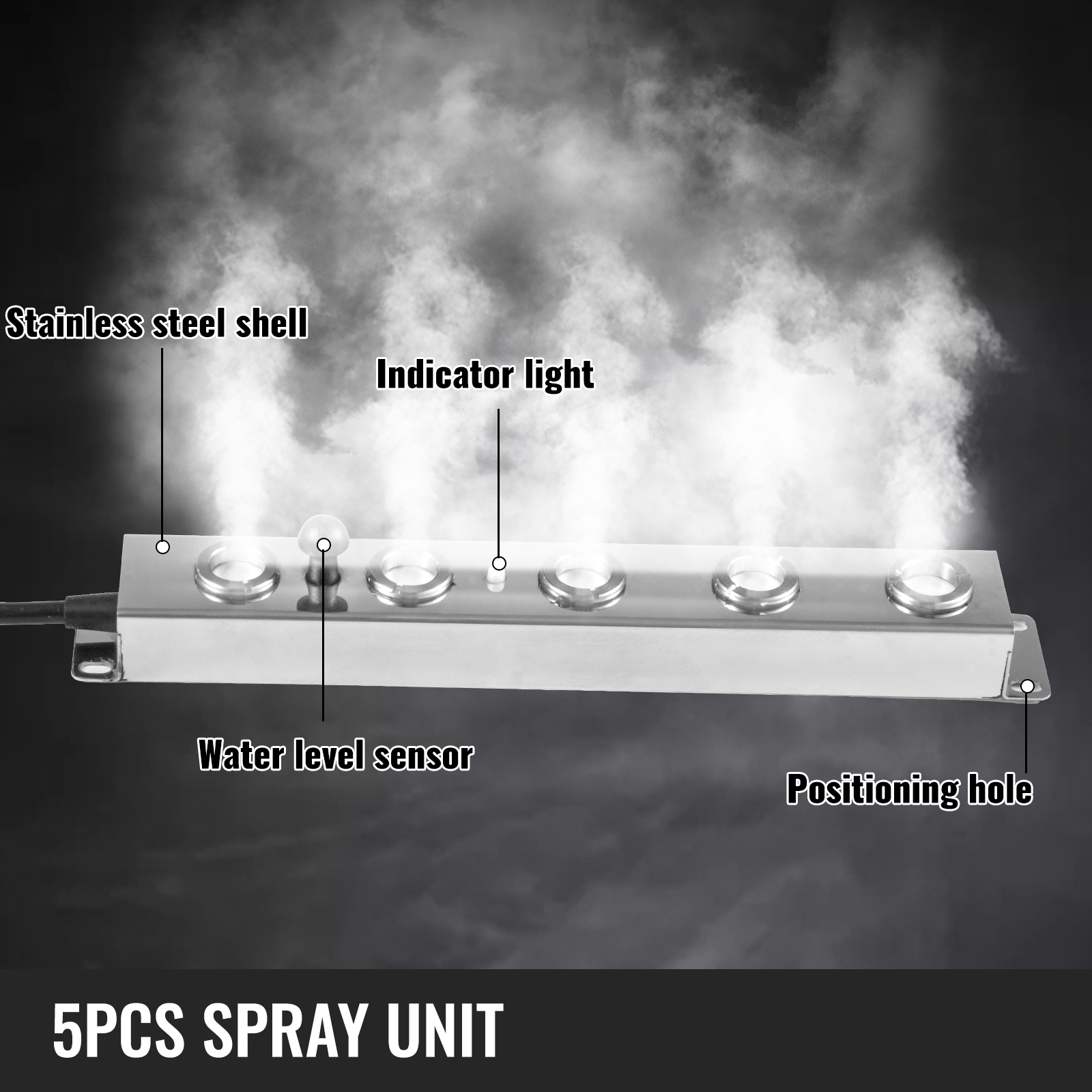 5 Head Ultrasonic Mist Maker 120w 110v Waterproof Transformer Fogger ...