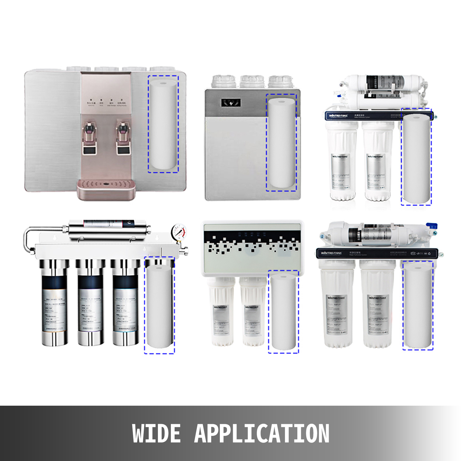 VEVOR 20 Pack 10 X 4.5 Inch Sediment Water Filter Cartridge 5 Micron ...