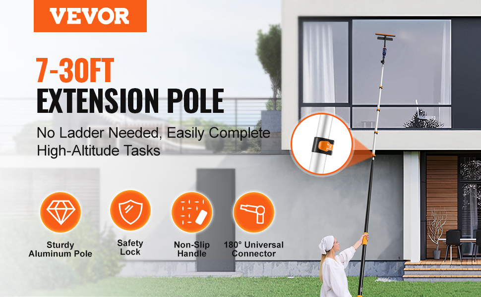 Telescoping Extension Pole 7 to 30 FT Multi-Purpose for Painting ...