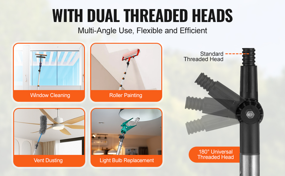 Telescoping Extension Pole 7 to 30 FT Multi-Purpose for Painting ...