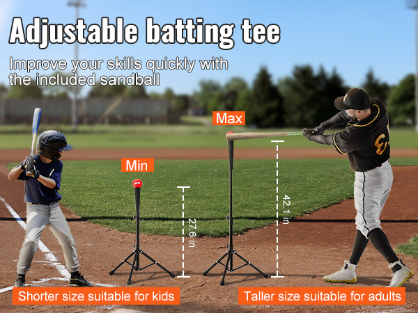 VEVOR 7x7 ft Baseball Softball Practice Net, Portable Baseball Training ...