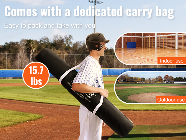 VEVOR 7x7 ft Baseball Softball Practice Net, Portable Baseball Training ...