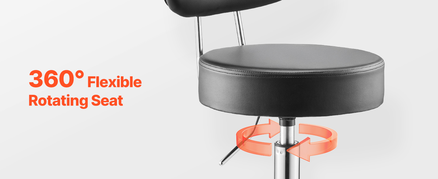 VEVOR Shop Stool with Backrest, Pneumatic Garage Seat/Work Stool with ...