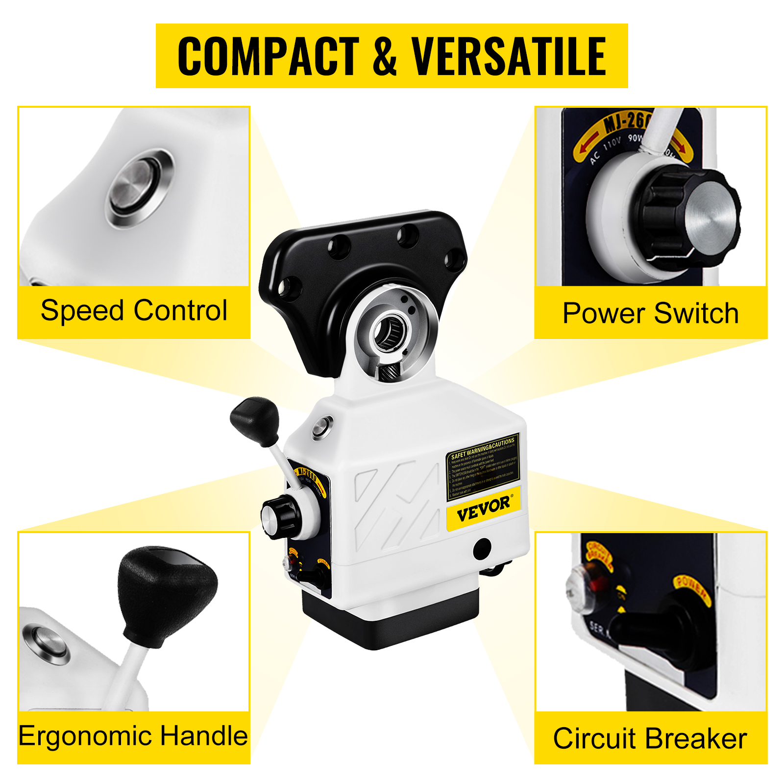 VEVOR X-Axis Power Feed for Milling Machine, 450 in-lb Torque, 0-200RPM ...