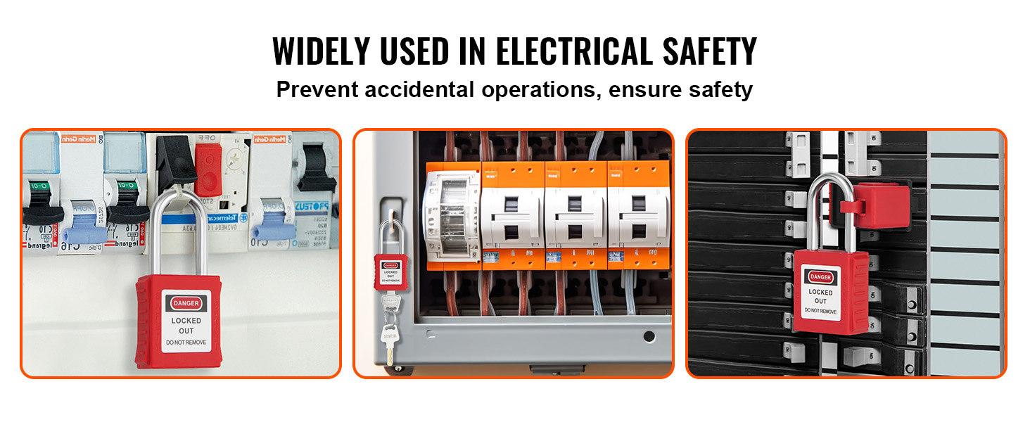 VEVOR Lockout Tagout Locks Set, 10 PCS Red Safety Lockout Padlocks ...