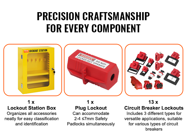 VEVOR Electrical Lockout Tagout Kit, 59 PCS Safety Lockout Tagout ...