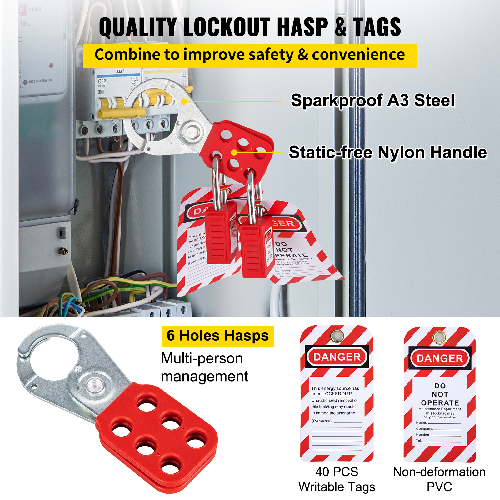 VEVOR 26 / 42 / 43 / 58 PCS Lockout Tagout Loto Kits for Electrical ...