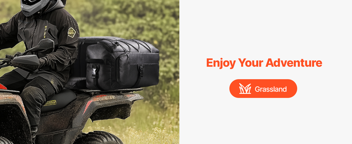 74L ATV Rear Storage Bag 600D Oxford Cloth Rear Cargo Bag with Sponge ...
