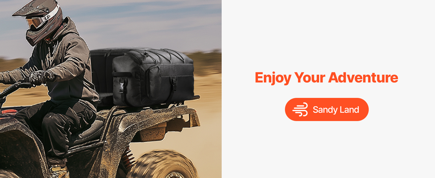 74L ATV Rear Storage Bag 600D Oxford Cloth Rear Cargo Bag with Sponge ...