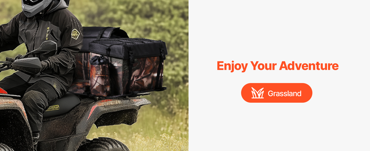 68L ATV Rear Storage Bag 600D Oxford Cloth Rear Cargo Bag with Sponge ...