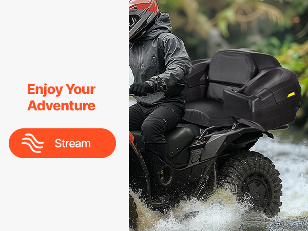 ATV Rear Storage Box Lounger 95L Waterproof ATV Cargo Box with Seat ...