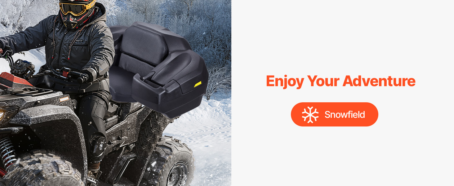 ATV Rear Storage Box Lounger 95L Waterproof ATV Cargo Box with Seat ...